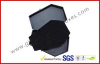 China Wood Grain Jewellery Showing Gift Packaging Boxes , Black Rigid Paper Rings Packaging Boxes for sale