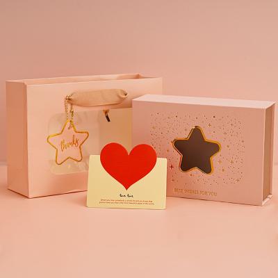 China Star Transparent Window Flip Gift Box Birthday Rigid Gift Boxes With Hand Rectangular for sale