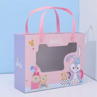 China CMYK Color Rigid Gift Boxes clear windows Birthday Gift Boxes With Hand for sale