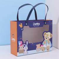 China CMYK Color Rigid Gift Boxes clear windows Birthday Gift Boxes With Hand for sale