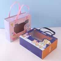 China CMYK Color Rigid Gift Boxes clear windows Birthday Gift Boxes With Hand for sale