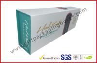 China Magnetic gift boxes for hair extension , 1500g Hard board box with logo embossed and foiled for sale