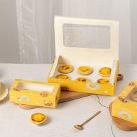 China Customized Baking Egg Tart Packaging Box 4 Piece Disposable Paper Western Pastry Box for sale