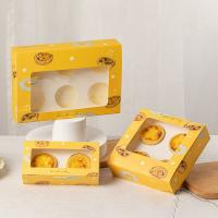 China Customized Baking Egg Tart Packaging Box 4 Piece Disposable Paper Western Pastry Box for sale