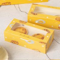 China Customized Baking Egg Tart Packaging Box 4 Piece Disposable Paper Western Pastry Box for sale