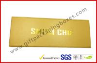 China ROSH Empty Jewelry Gift Boxes Golden Color With Velvet Bag , Hot Stamp Finishing for sale