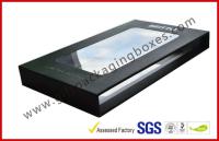 China Matt Black Iphone Case Gift Packaging Box , Custom Offset Printed Gift Packaging Box Transparent Windows for sale