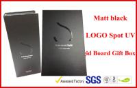 China Handmade Matt Black Paper Gift Packaging Boxes , Spot UV Hard Board for Hair Extension Gift Boxes for sale