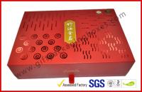China Elegant Handmade Hot stamping Red Gift Packaging Box , Custom Offset Printed Gift Packaging Box for sale