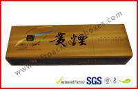 China Rectangle Handmade Rigid Board Cigar Gift Boxes , Custom 157g Coated Paper E Cigar Packages for sale