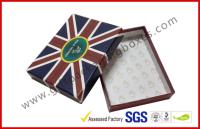 China UK Flag Top and Base Handmade Wallet Apparel Gift Boxes , Customized 1200g Rigid Board Packaging Boxes for sale