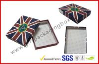 China UK Flag Top and Base Handmade Wallet Apparel Gift Boxes , Customized 1200g Rigid Board Packaging Boxes for sale