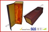 China Handmade Silver Printed 1400g Grey Board Wine Packaging Boxes , Magnetic Wine Gift Packaging Boxes for sale