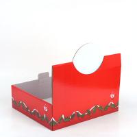 China Supermarket food display packaging box, three-layer folded corrugated display box, red paper gift box for sale