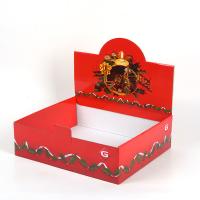 China Supermarket food display packaging box, three-layer folded corrugated display box, red paper gift box for sale