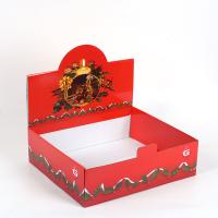 China Supermarket food display packaging box, three-layer folded corrugated display box, red paper gift box for sale