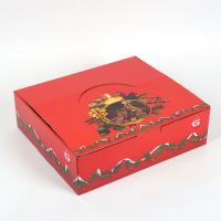 China Supermarket food display packaging box, three-layer folded corrugated display box, red paper gift box for sale