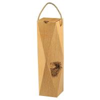 China Shaped single stick red wine box, portable gift box, wood grain paper wine packaging, sparkling wine packaging gift box for sale