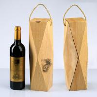 China Shaped single stick red wine box, portable gift box, wood grain paper wine packaging, sparkling wine packaging gift box for sale