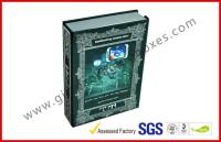 China Customized Magnetic Book Electronics Packaging Boxes , Silver Foil Decorative Border for sale