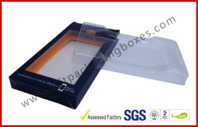 China Coated Paper Card Board Packaging , Spot UV Blister / Plastic Tray Packing for Iphone Cases for sale