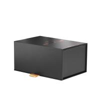 China High grade perfume gift box customized double-sided gold stamping flip magnetic book type boutique box for sale