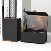 China High grade perfume gift box customized double-sided gold stamping flip magnetic book type boutique box for sale