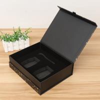 China Folding Gift Box Customized Black Cardboard Cosmetic Packaging Box with Gold and Silver Stamping for sale