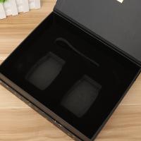 China Folding Gift Box Customized Black Cardboard Cosmetic Packaging Box with Gold and Silver Stamping for sale
