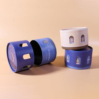 China Customized cylinder kraft paper can packaging box for color printing hollowed out circular paper tube paper tube for sale