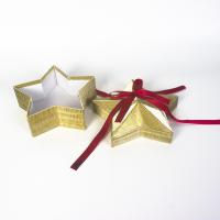 China Customized Gold Star Gift Box, Red Ribbon Wedding Candy Box, Exquisite Holiday Gift Packaging Box for sale