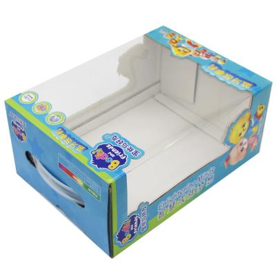 China Children'S Toy Packaging PVC White Cardboard Corrugated Box With Window Opening for sale