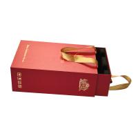 China Double drawer style custom red wine gift box packaging paper box portable packaging wine gift box for sale