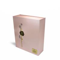 China Customized stamping process book box with flip cover, black pearl cotton inner tray, red wine glass packaging paper box for sale