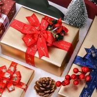 China Customized Christmas Packaging Knot Decoration Gift Box Packaging Ribbon Christmas Ribbon Customization for sale