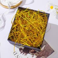 China Laser bright colored silk gift box with hand gift, candy box with padding and dazzling colored silk raffiti grass for sale