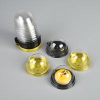China Customized round egg yolk crisp packing box pvc transparent bubble shell plastic box snow Mei Niong blister packing box for sale