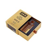 China Customized high-end perfume packaging box drawer type cosmetics packaging hot gold color box embossing mask drawer box for sale