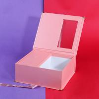 China Pink butterfly hand gift box Transparent window large box clamshell gift box custom custom for sale