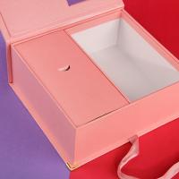 China Pink butterfly hand gift box Transparent window large box clamshell gift box custom custom for sale