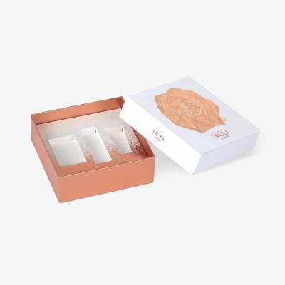 China Hollow perfume packaging gift box pressed texture high-grade gift cover packaging box customization for sale