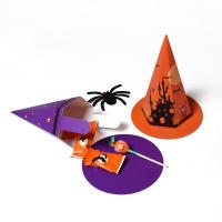 China Funny Halloween cartoon hat candy cookie gift box custom Halloween packaging color packaging box for sale