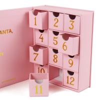 China Gold stamping printing surprise birthday countdown calendar gift box can be customized mystery gift box for sale