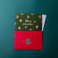 China Christmas foil gift Greeting card Custom English card with envelope message card for sale