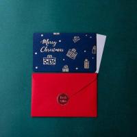 China Christmas foil gift Greeting card Custom English card with envelope message card for sale