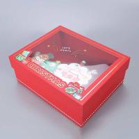 China Custom Christmas Eve apple box cover red hand gift box Christmas gift window box for sale