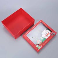 China Custom Christmas Eve apple box cover red hand gift box Christmas gift window box for sale