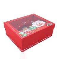 China Custom Christmas Eve apple box cover red hand gift box Christmas gift window box for sale