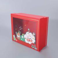 China Custom Christmas Eve apple box cover red hand gift box Christmas gift window box for sale