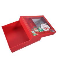 China Custom Christmas Eve apple box cover red hand gift box Christmas gift window box for sale